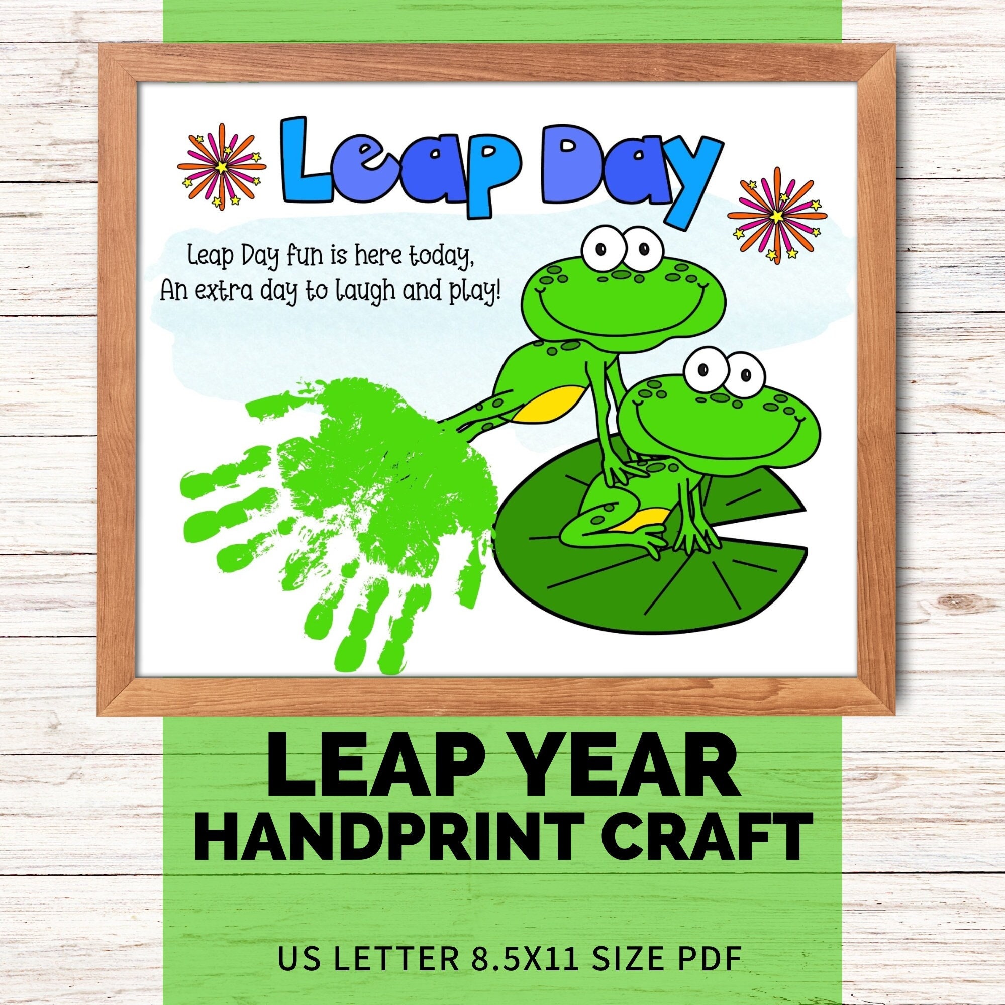 Leap Day Handprint Craft, Leap Year 2024 Handprint Art, Toddler and ...