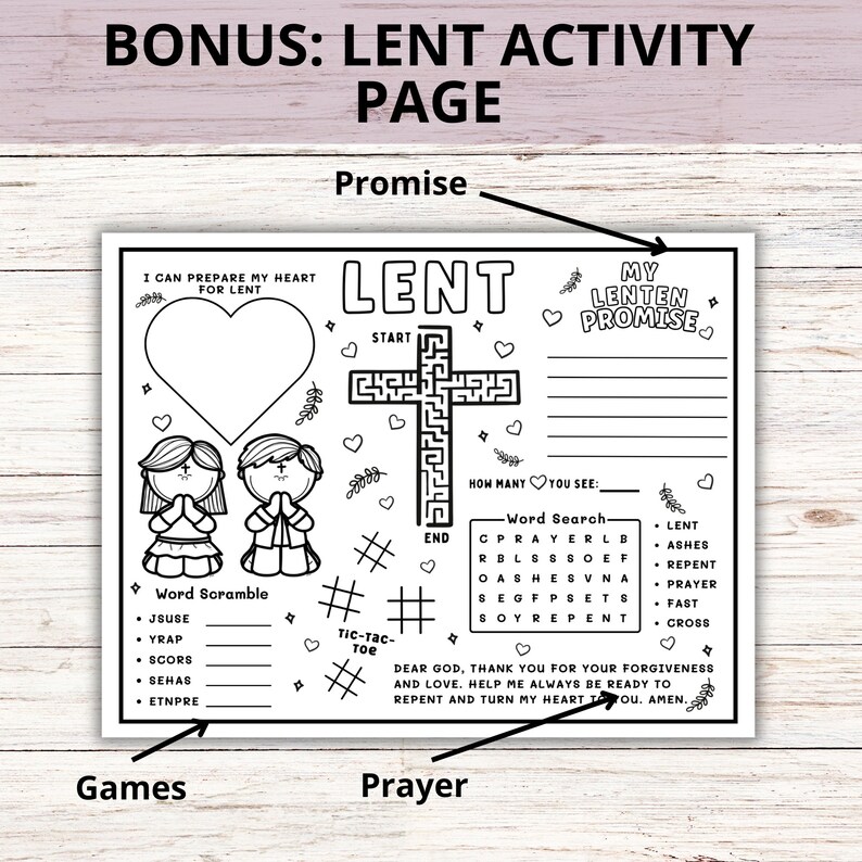 Lent Bible Lesson, Lent Preparation Lesson for Kids, Jesus 40 Days in ...