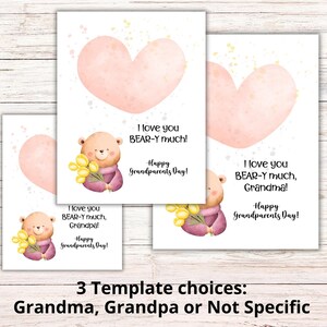 Grandparents Day Handprint Craft Bundle, Printable Gift DIY Hand Art ...