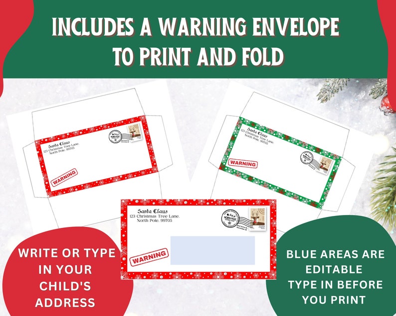 Christmas Letters From Santa Bundle, Editable Santa Naughty and Nice ...