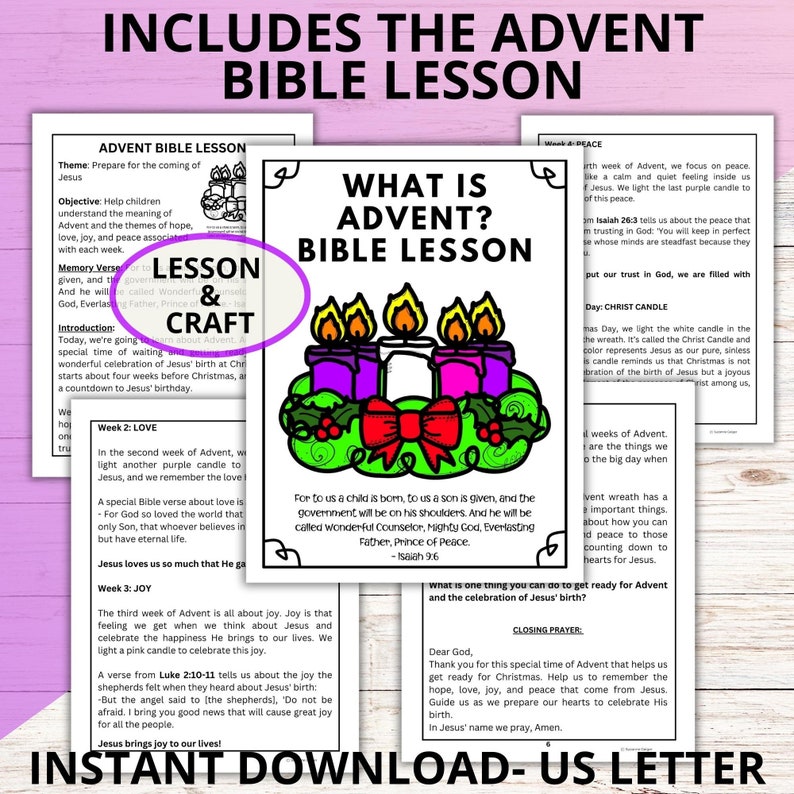 Advent Wreath Bible Lesson and Advent Coloring Bible Wheel Christmas ...
