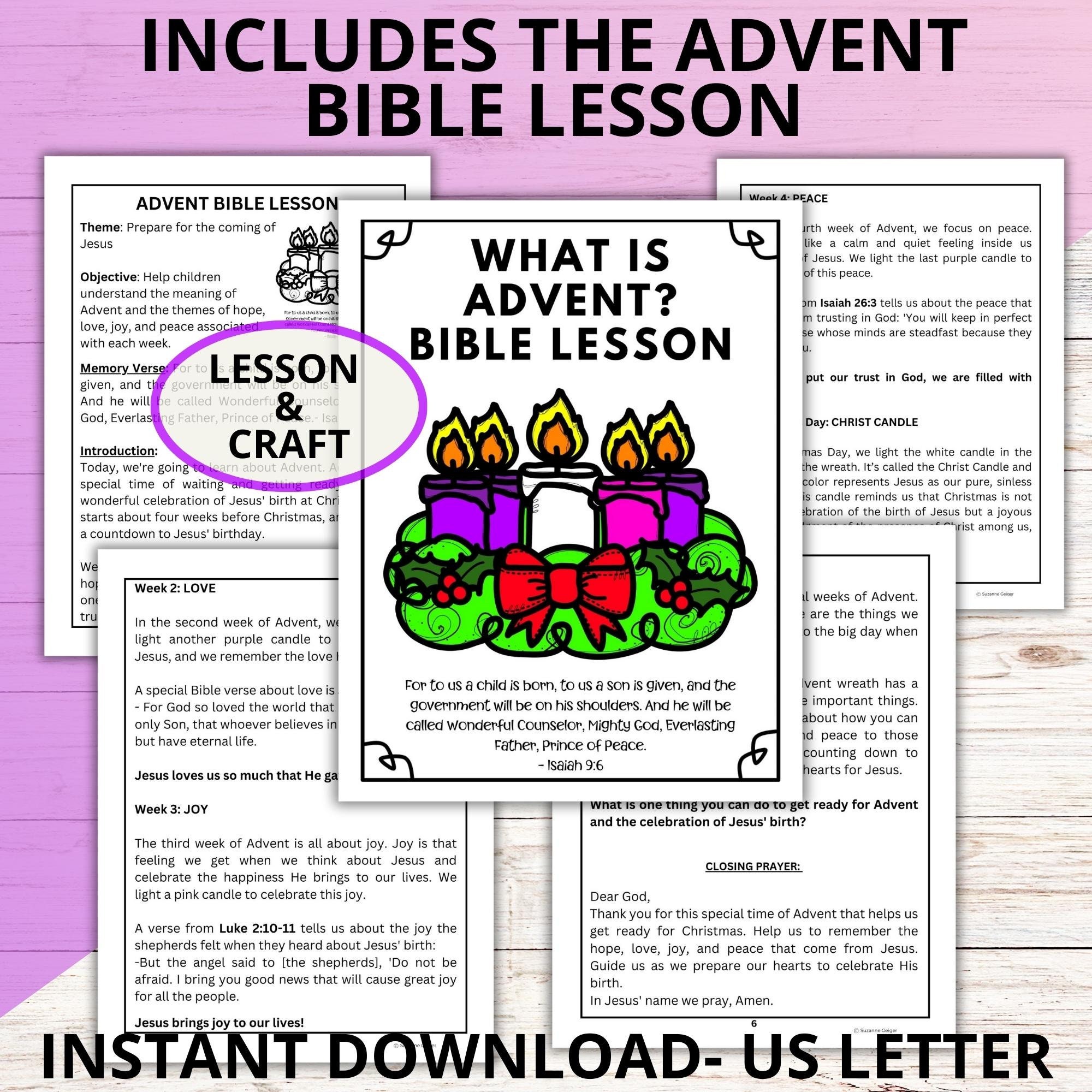 Advent Wreath Bible Lesson and Advent Coloring Bible Wheel Christmas ...