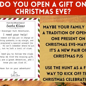 Santa Letter Indoor Christmas Scavenger Hunt for Kids, Printable ...