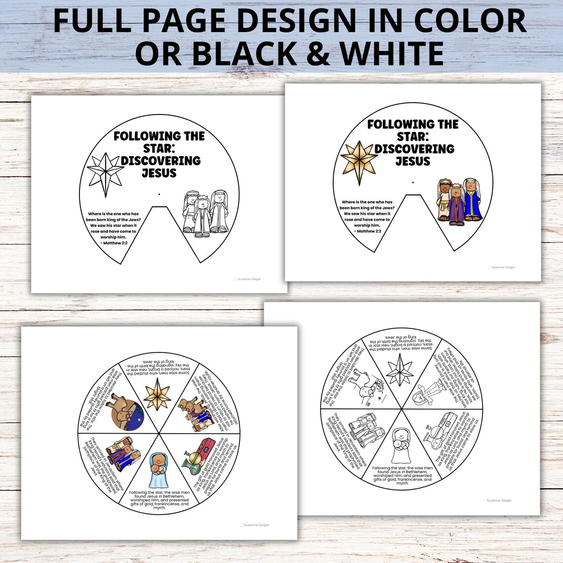 Epiphany Activity Following the Star Coloring Wheel Craft Printable for ...