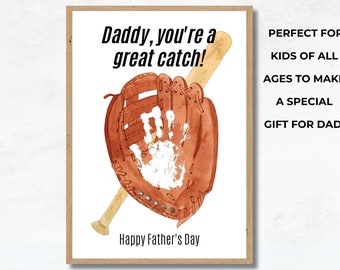 DIY Gift for Dad, Baseball, Handprint Art, Fathers Day Handprint Craft ...