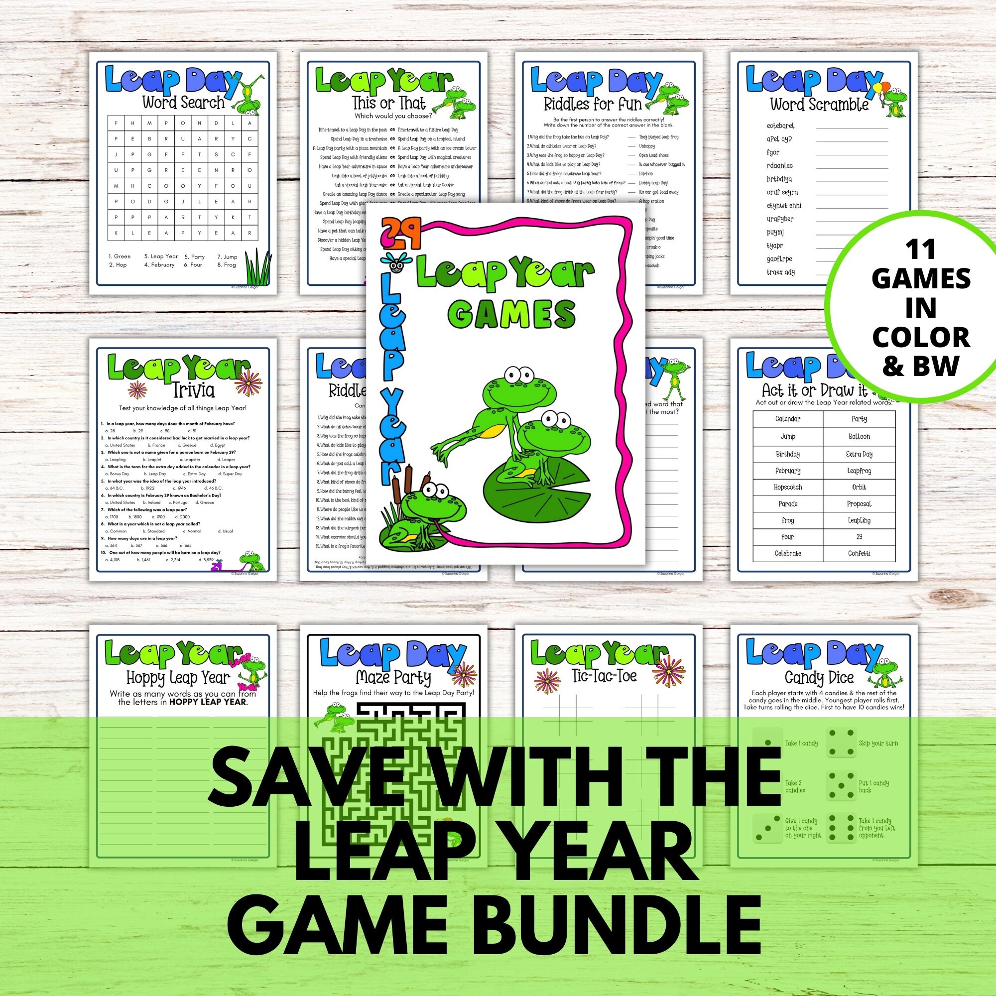 Leap Year Riddle Party Games for Kids, Leap Day 2024 Printable Games ...