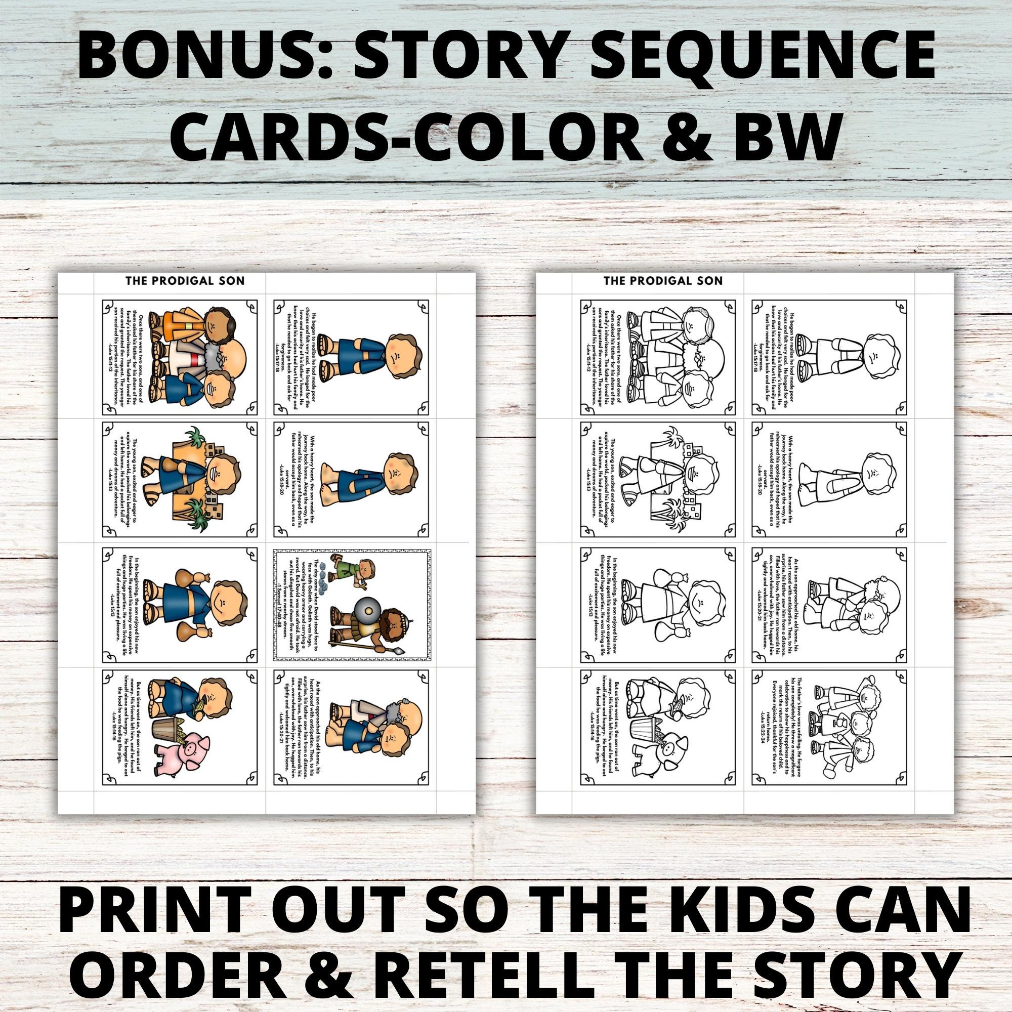 The Prodigal Son Bible Lesson Teaching Posters and Bible Wheel, Sunday ...