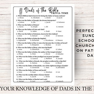 Fathers Day Fathers of the Bible Trivia for Church and Bible Study ...