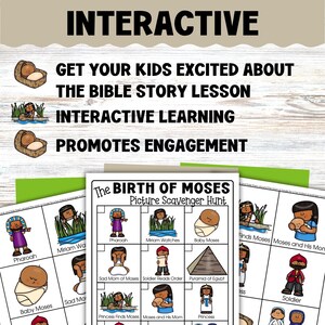 Birth of Moses Bible Lesson Scavenger Hunt Activity Prek, Sunday School ...