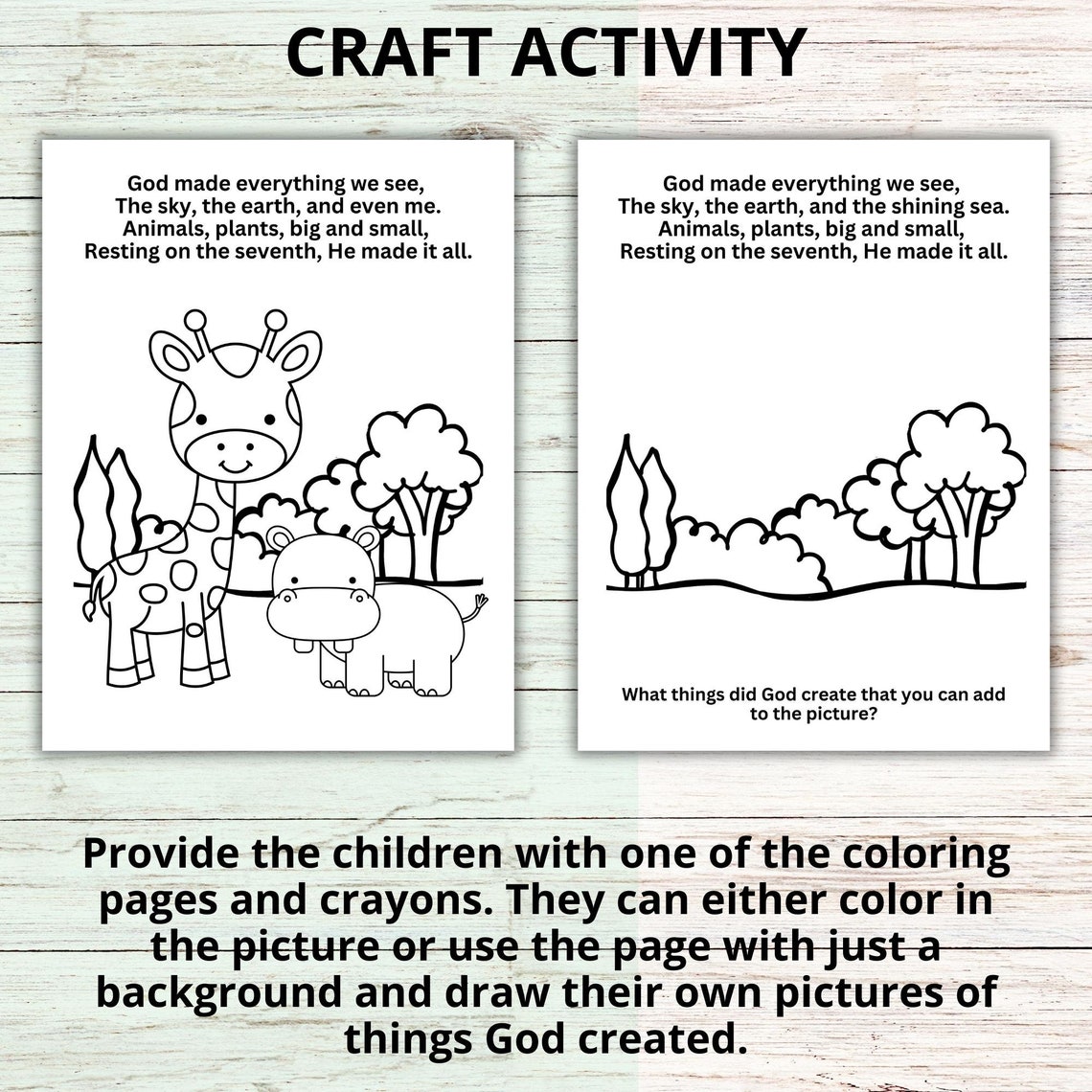 Days of Creation Sunday School Lesson and Craft for Kids, Printable ...