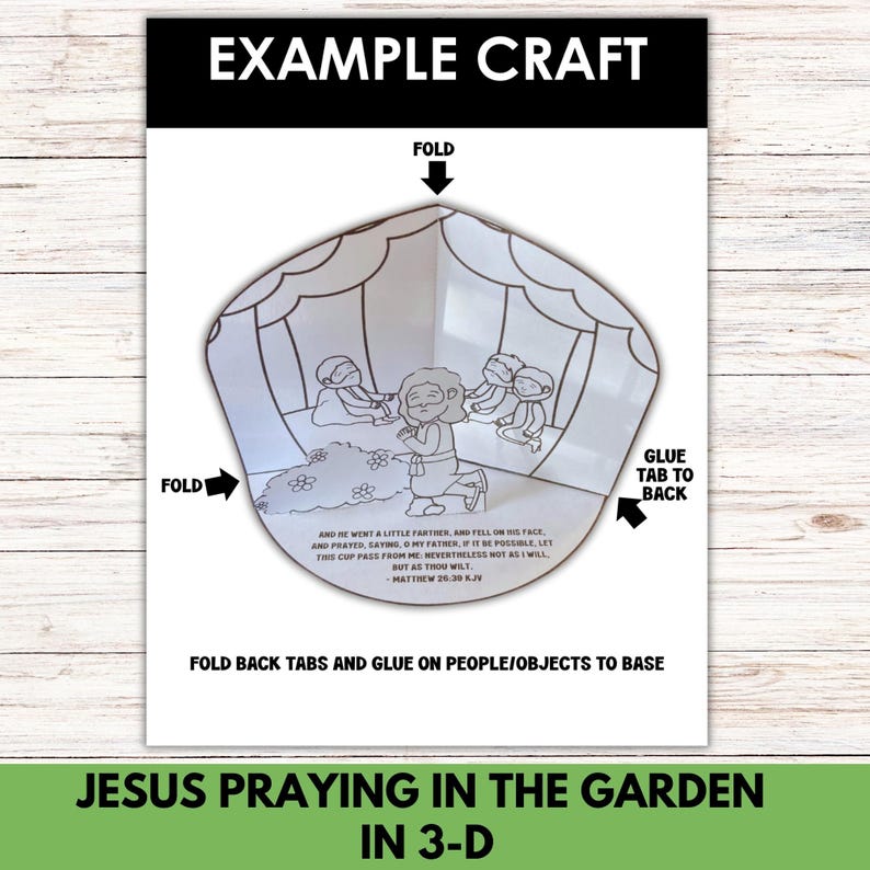 Jesus in the Garden Bible Craft Activity, Garden of Gethsemane Easter ...