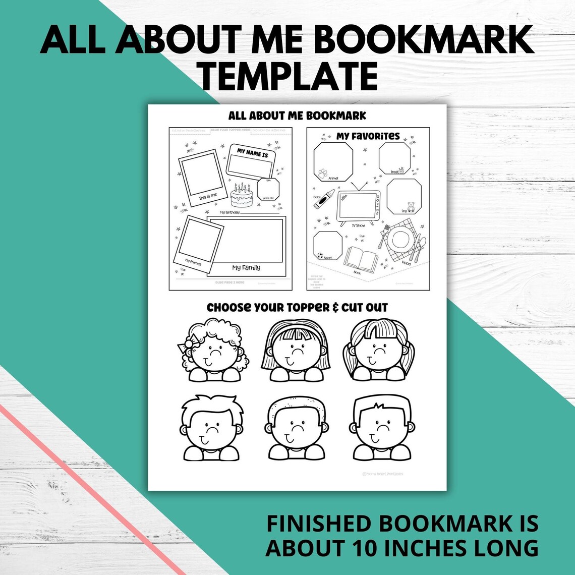 All About Me Printable Bookmark Middle School Facts About Me - Etsy