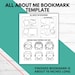 All About Me Printable Bookmark Middle School, Facts About Me for Kids ...