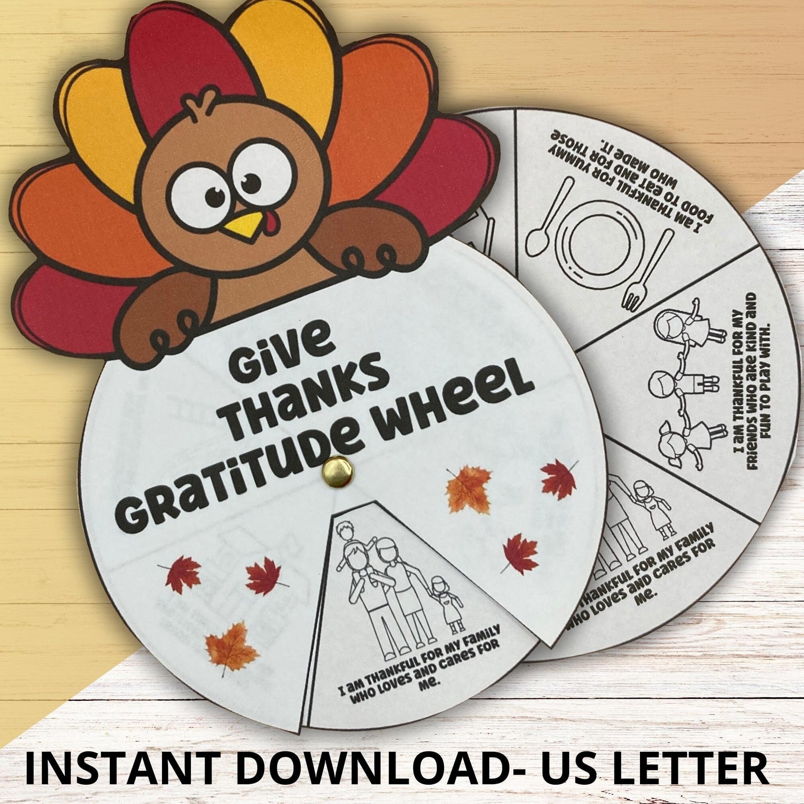 Thanksgiving Gratitude Coloring Craft, Kids Fall Gratitude Activity ...