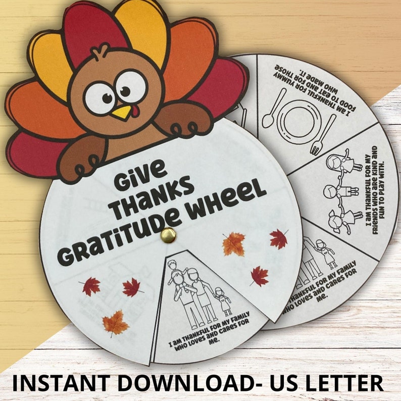 Thanksgiving Gratitude Coloring Craft, Kids Fall Gratitude Activity ...