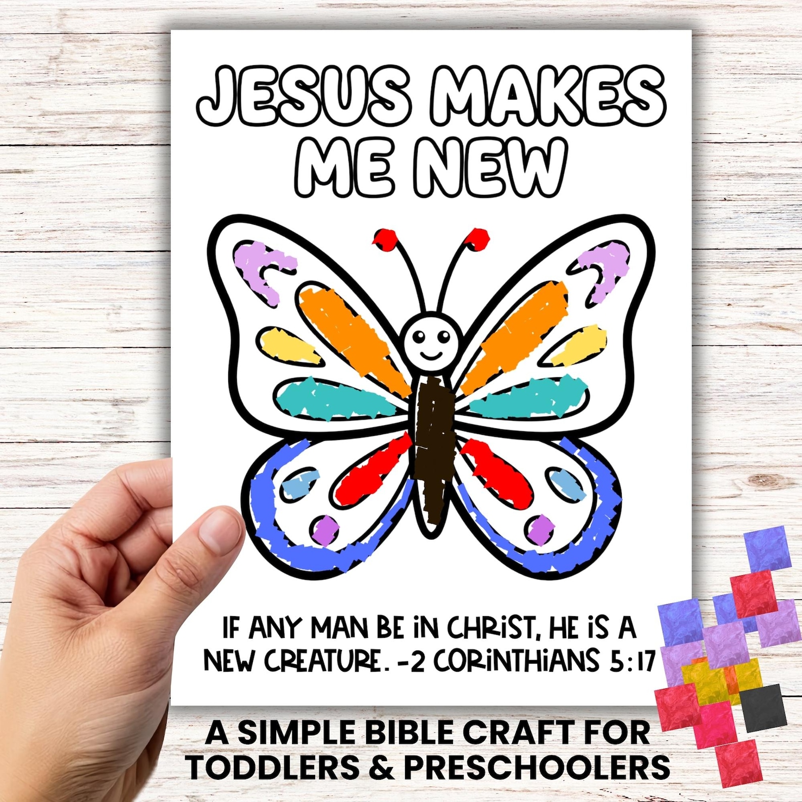 Jesus Makes Me New Torn Paper Bible Craft, Spring New Creation 2 ...
