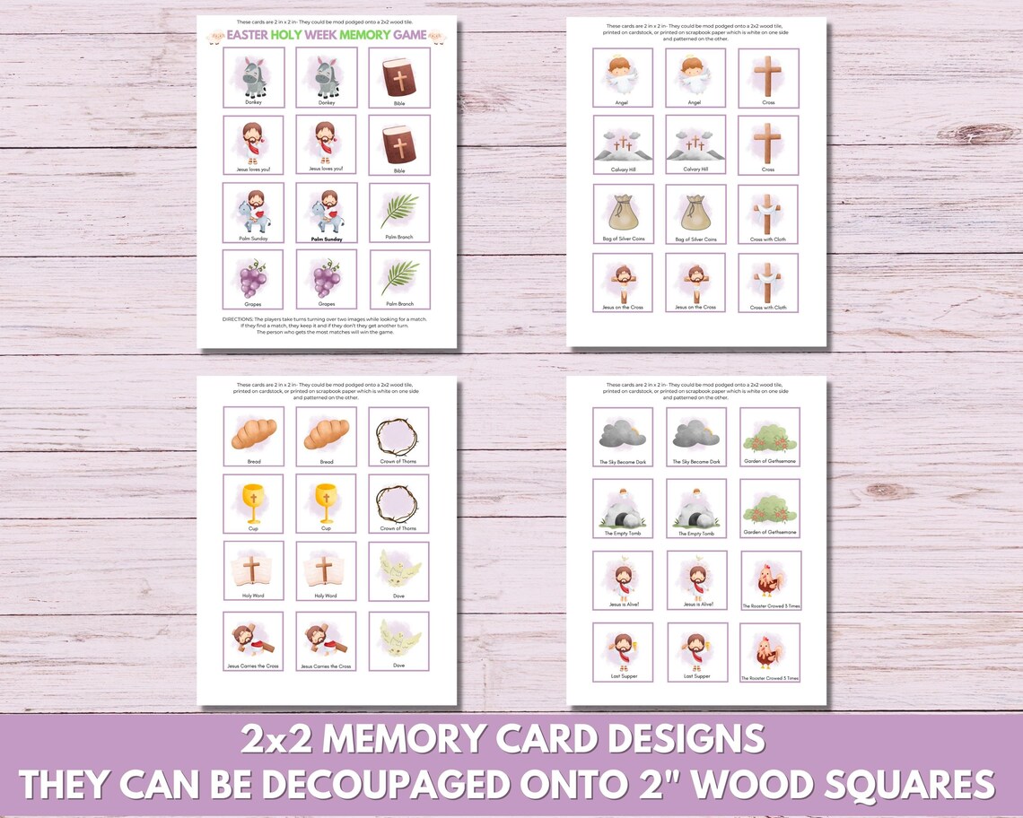Holy Week Easter Story Memory Game for Toddlers & Preschoolers ...