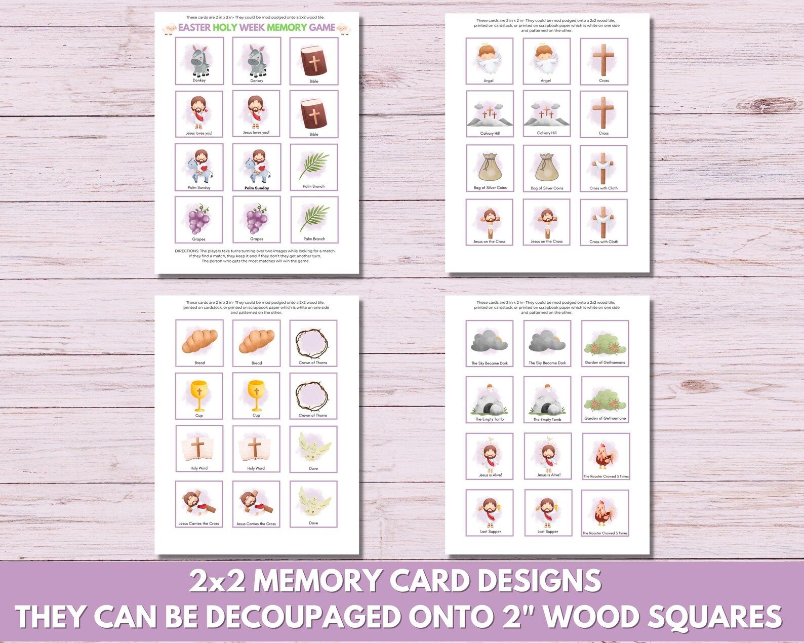 Holy Week Easter Story Memory Game for Toddlers & Preschoolers ...