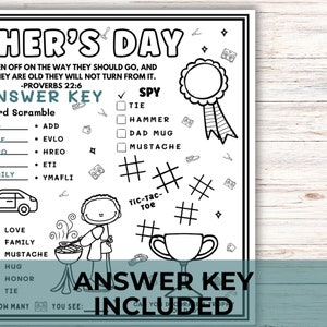 Fathers Day Bible Activity Coloring Placemat, Fathers Day Church Games ...