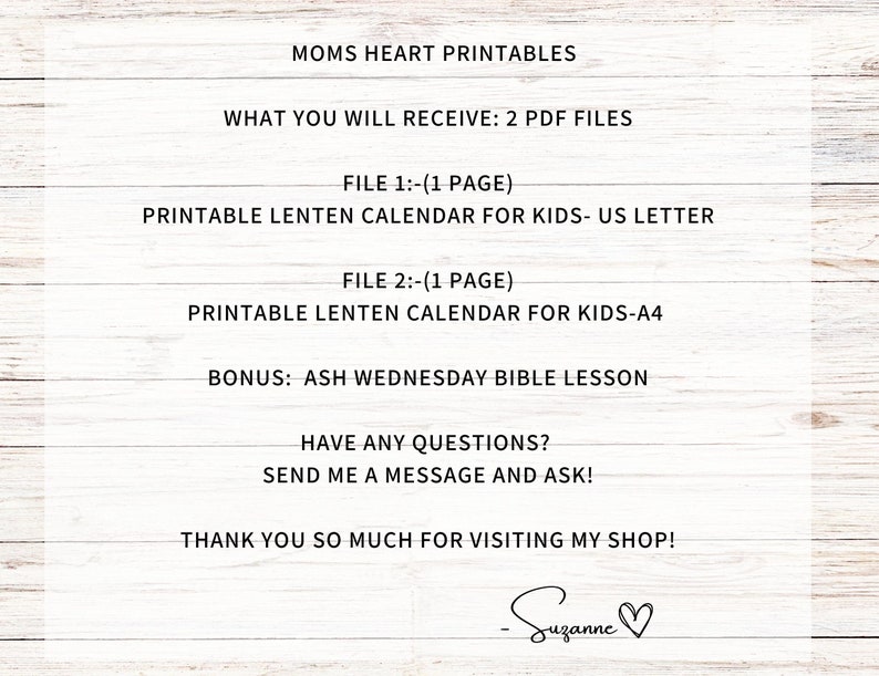 40 Days Lent Countdown Calendar for Kids 2025, 40 Days Lenten Calendar ...