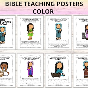 Mothers Day Bible Lesson Teaching Posters and Craft, Moms of the Bible ...