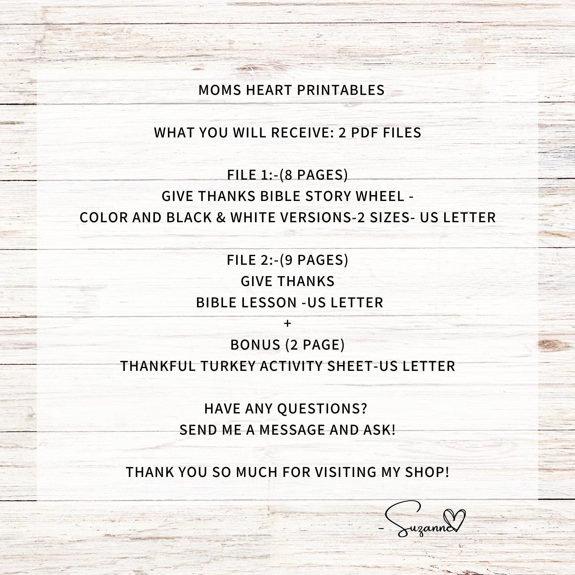 Give Thanks Thanksgiving Bible Lesson and Prayer Wheel for Kids ...