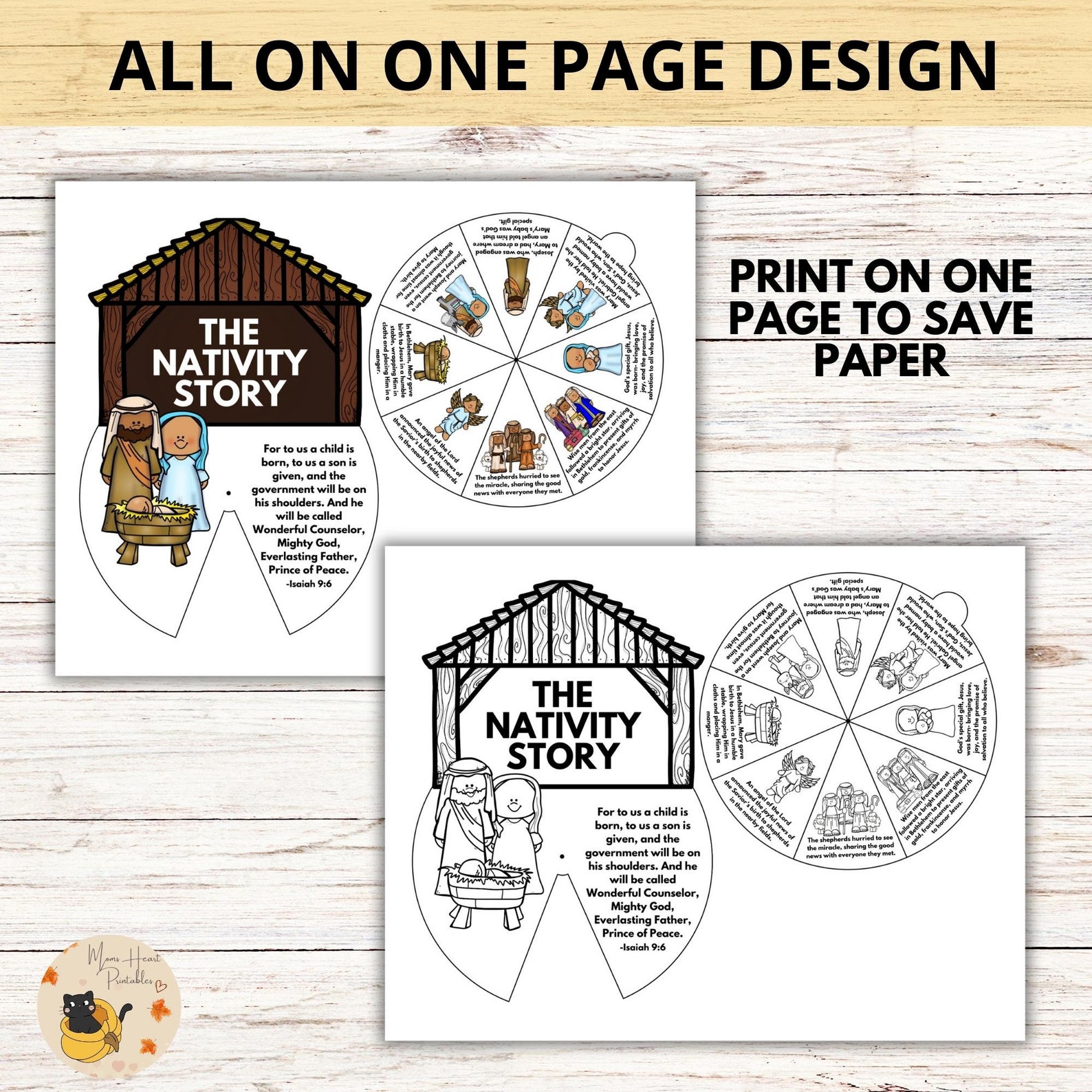The Nativity Story Coloring Wheel Craft Printable for Kids, Christmas ...