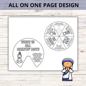 All Saints Day Coloring Wheel Craft Printable for Kids, Sunday School ...