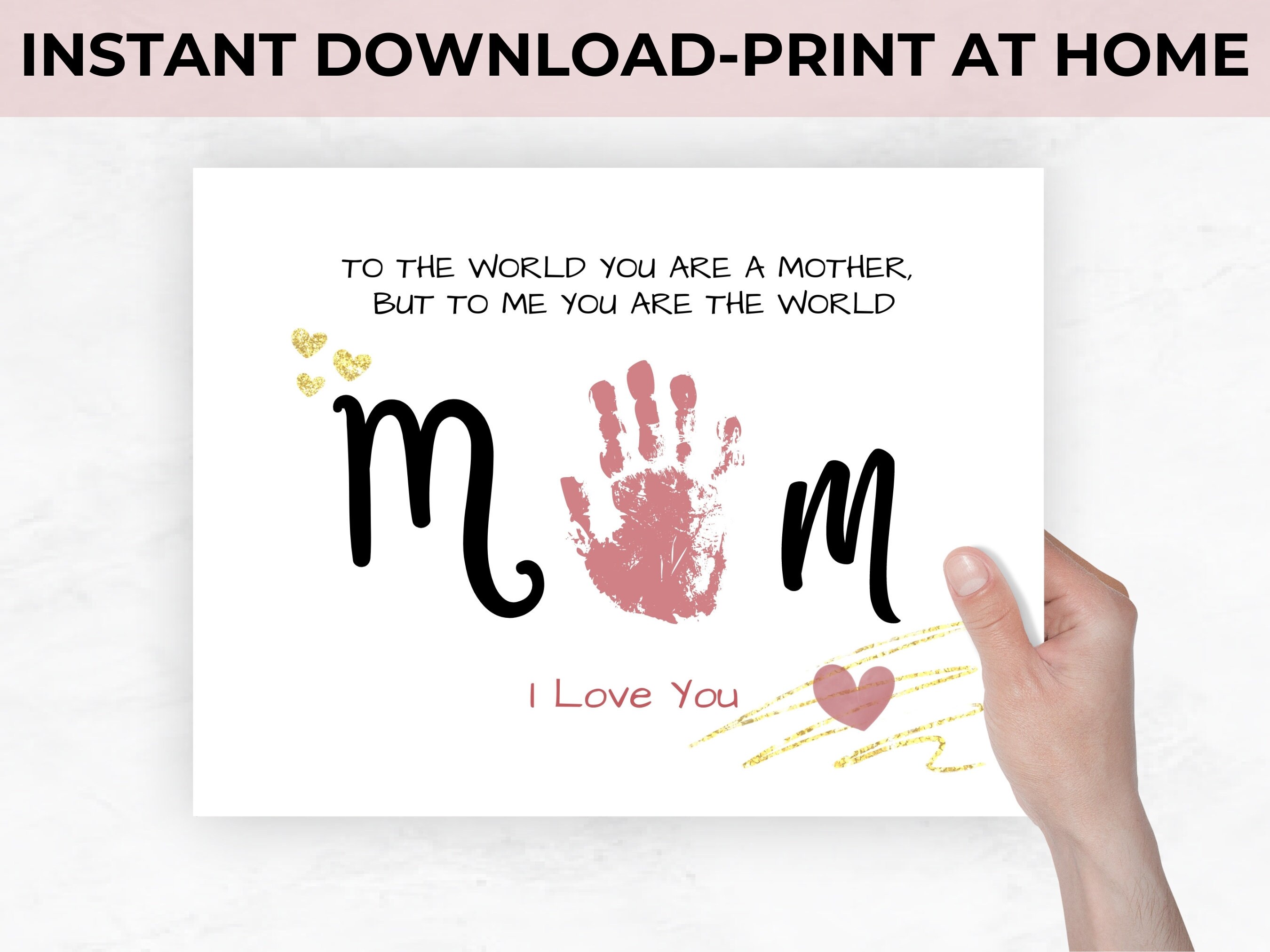 Mothers Day Handprint Keepsake Craft Mom Handprint Art DIY Toddler ...