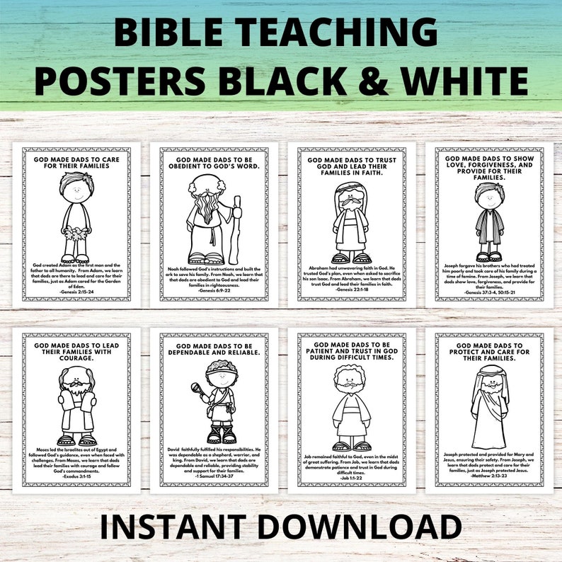 Fathers Day Bible Lesson and Craft Bundle, Sunday School Bible ...