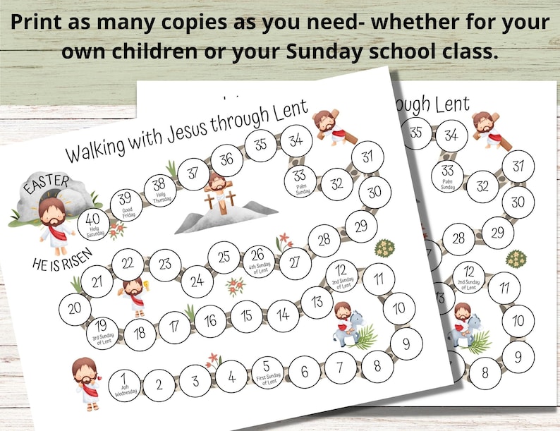 40 Days Lent Countdown Calendar for Kids 2025, 40 Days Lenten Calendar ...