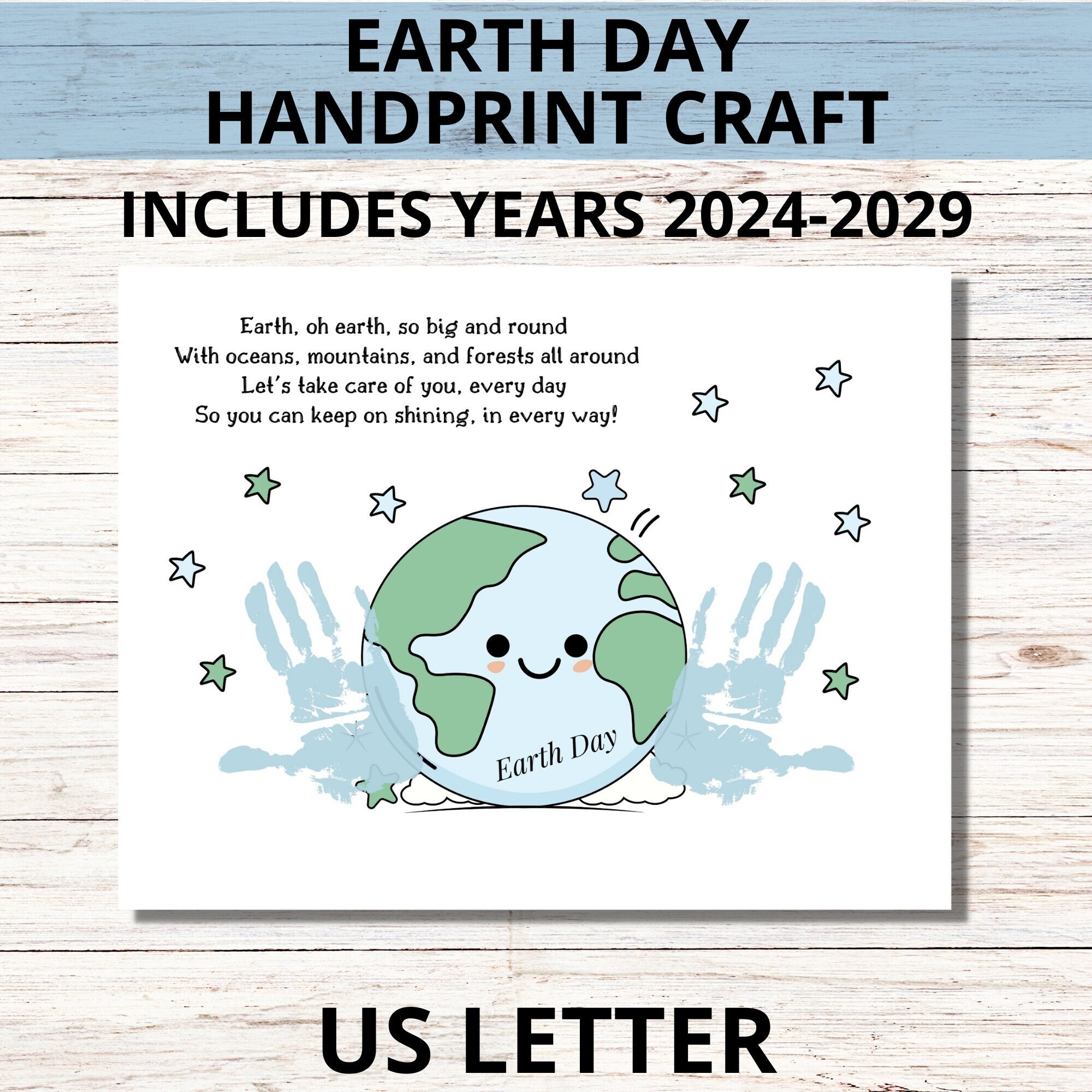 Earth Day Handprint Craft, Spring Happy Earth Day Handprint Art for ...
