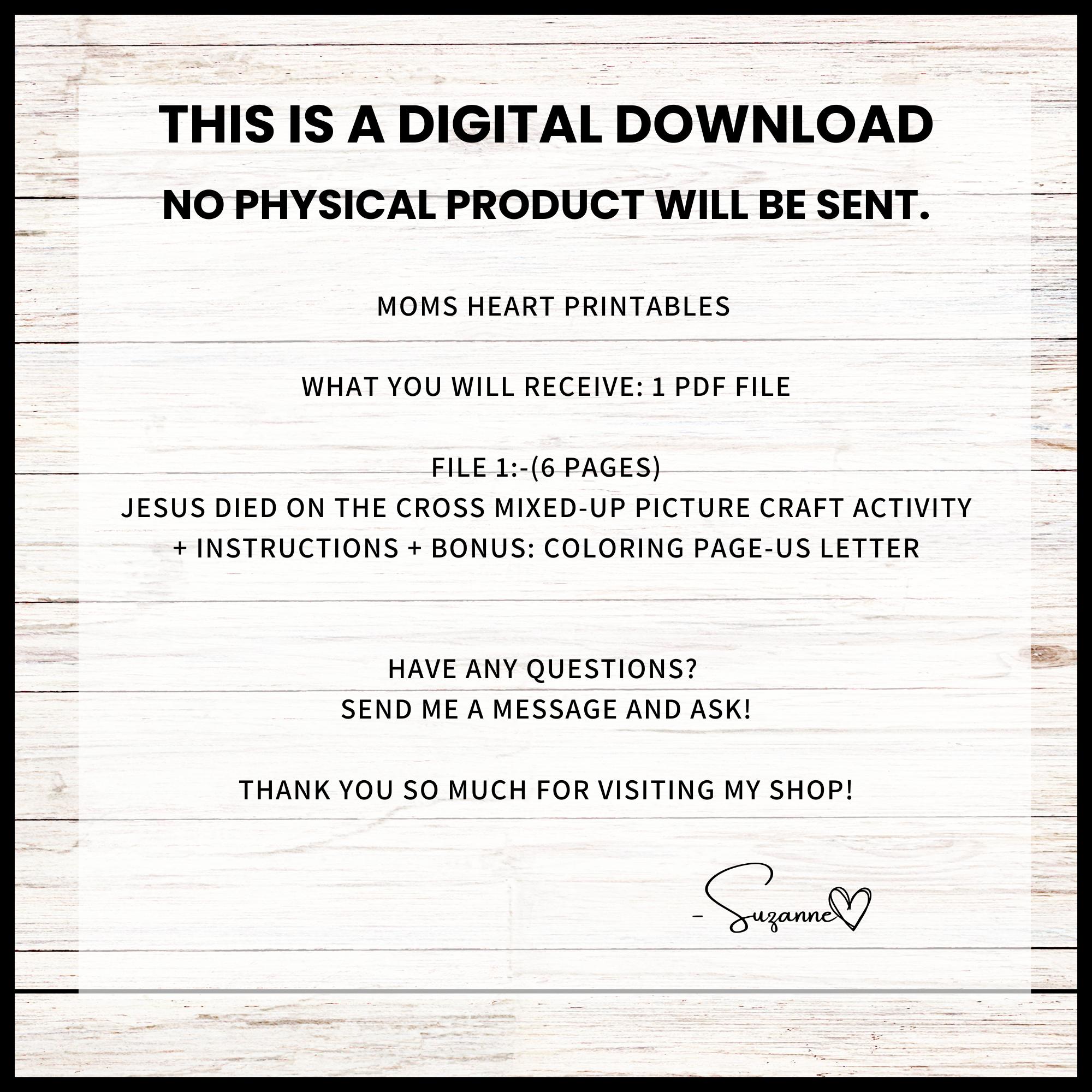 Jesus Died on the Cross Coloring Bible Craft, Good Friday Bible Mixed ...
