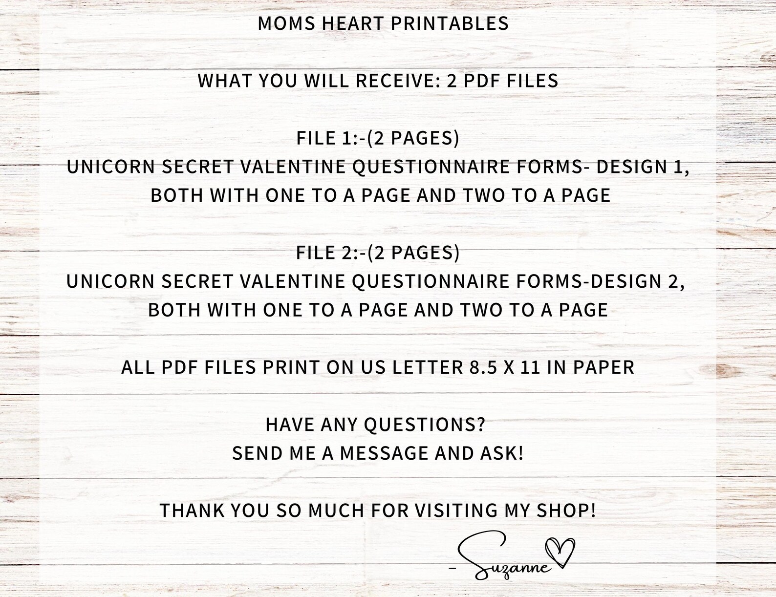 Secret Valentine Questionnaire, Valentine's Day Secret Valentine ...