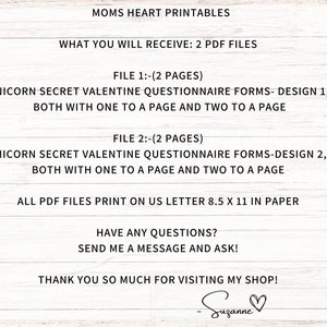 Secret Valentine Questionnaire, Valentine's Day Secret Valentine ...