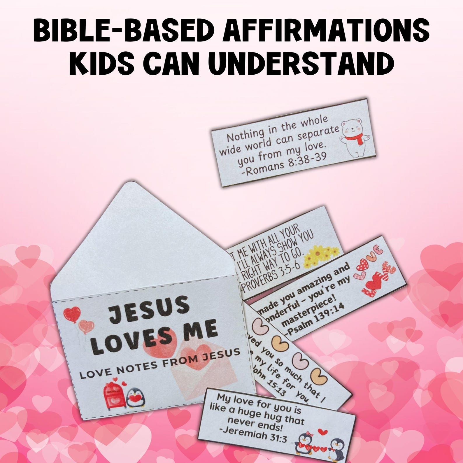 Christian Valentine Bible Love Notes From Jesus for Kids, Printable ...