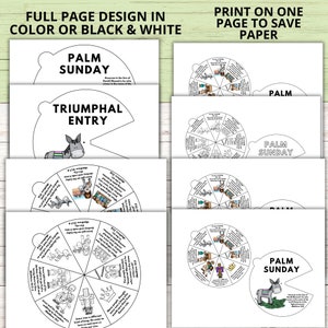 Palm Sunday Bible Lesson and Story Wheel Craft Bundle, Triumphal Entry ...