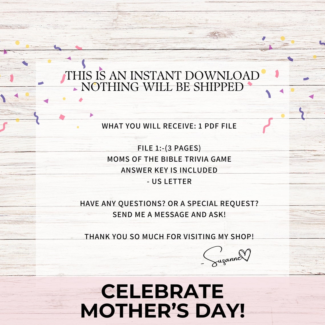 Mothers Day Mothers of the Bible Trivia for Church and Bible Study ...