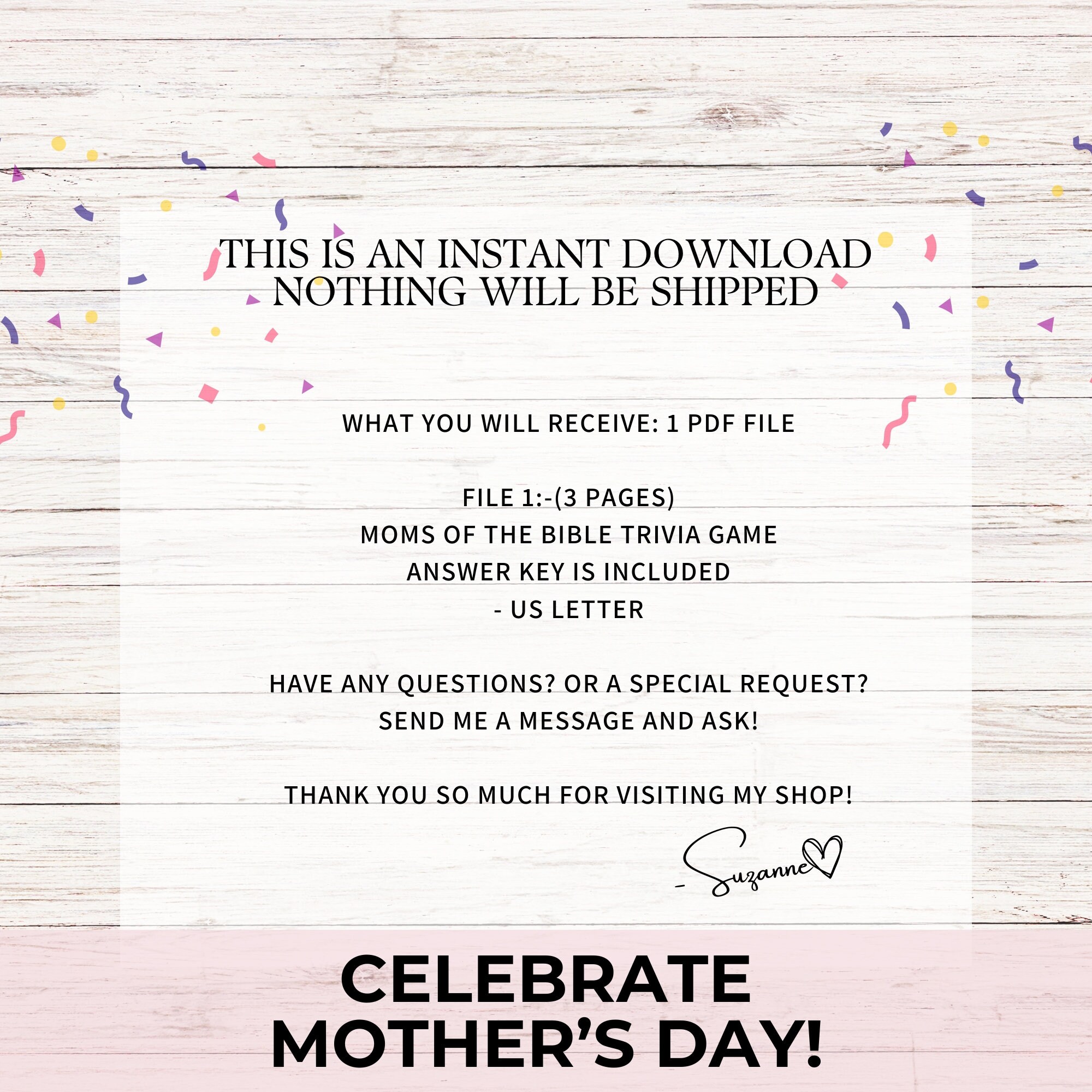 Mothers Day Mothers of the Bible Trivia for Church and Bible Study ...