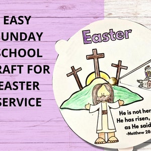 Easter Sunday School Craft, Easter Bible Story Coloring Wheel, Holy ...