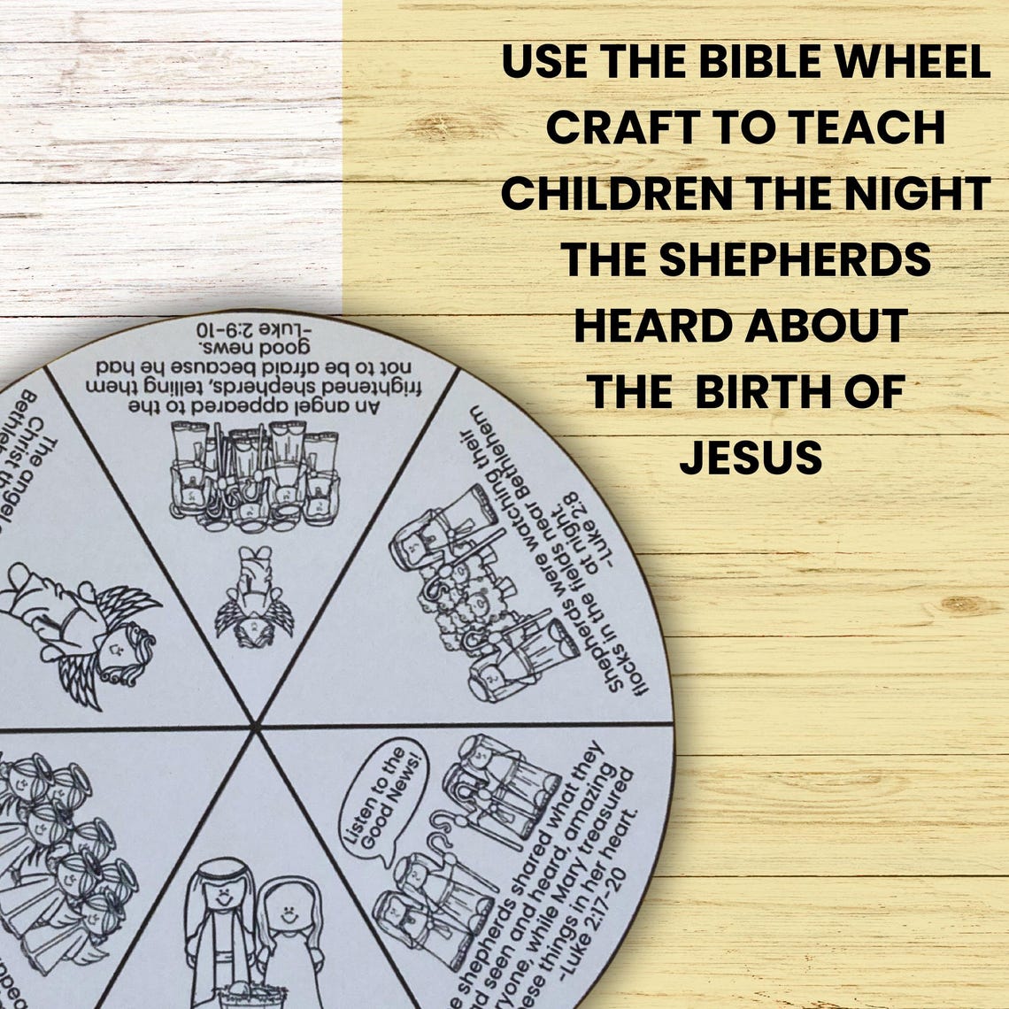 Christmas Shepherds Nativity Bible Wheel Craft, Nativity Bible Coloring ...