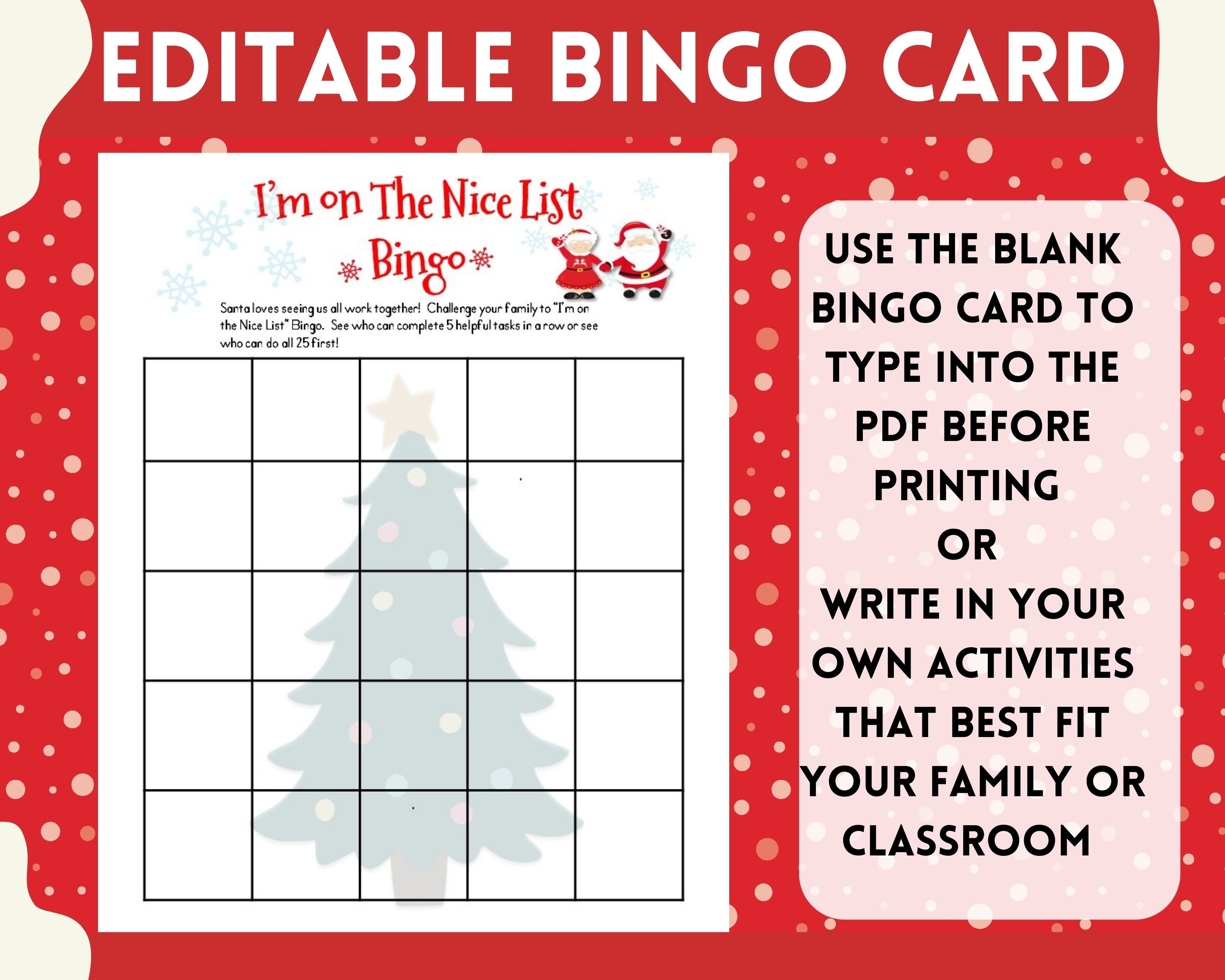 Christmas Acts of Kindness Bingo, Printable Spread Holiday Cheer ...