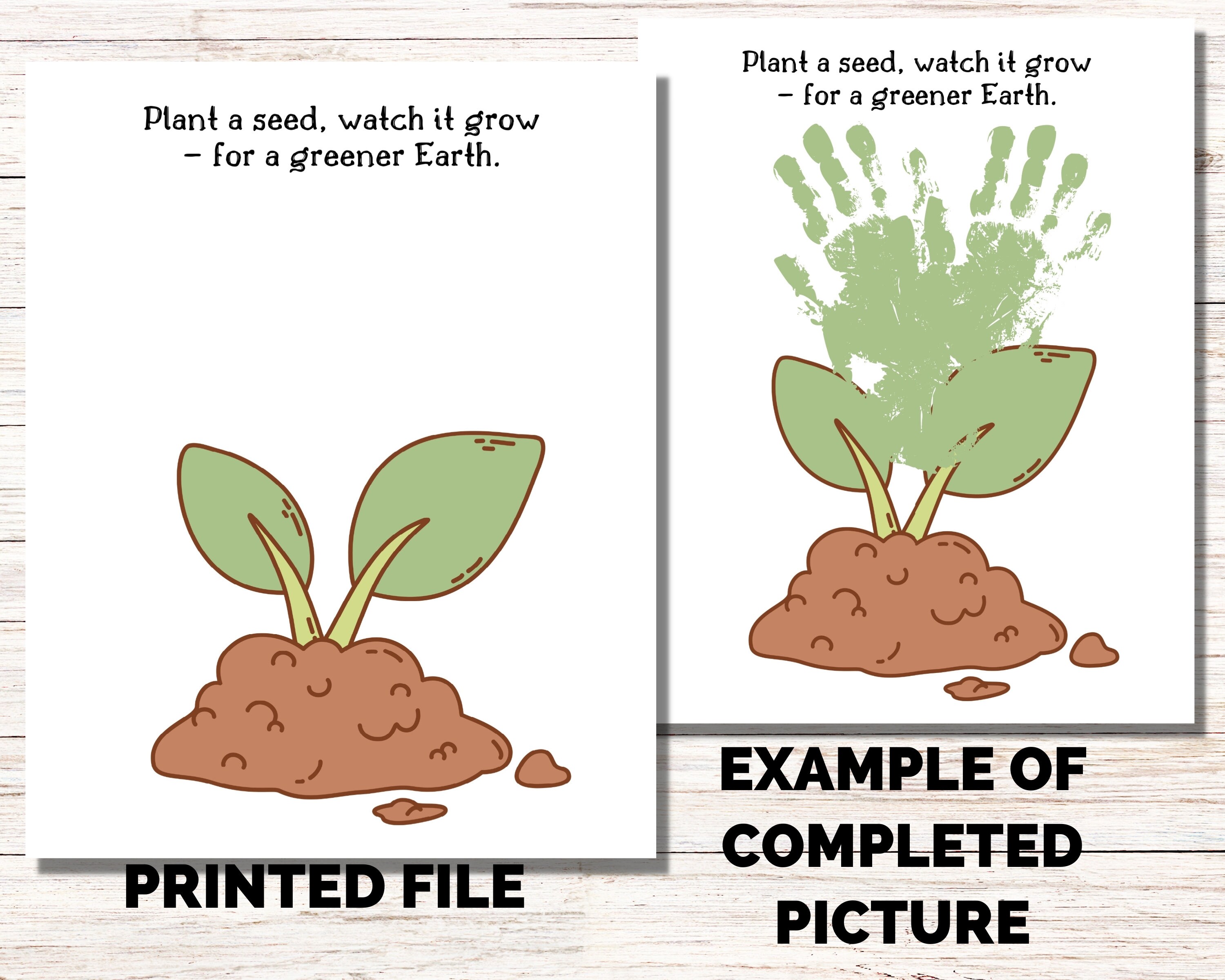 Earth Day Handprint Art for Kids, Plant a Seed Earth Day Handprint ...