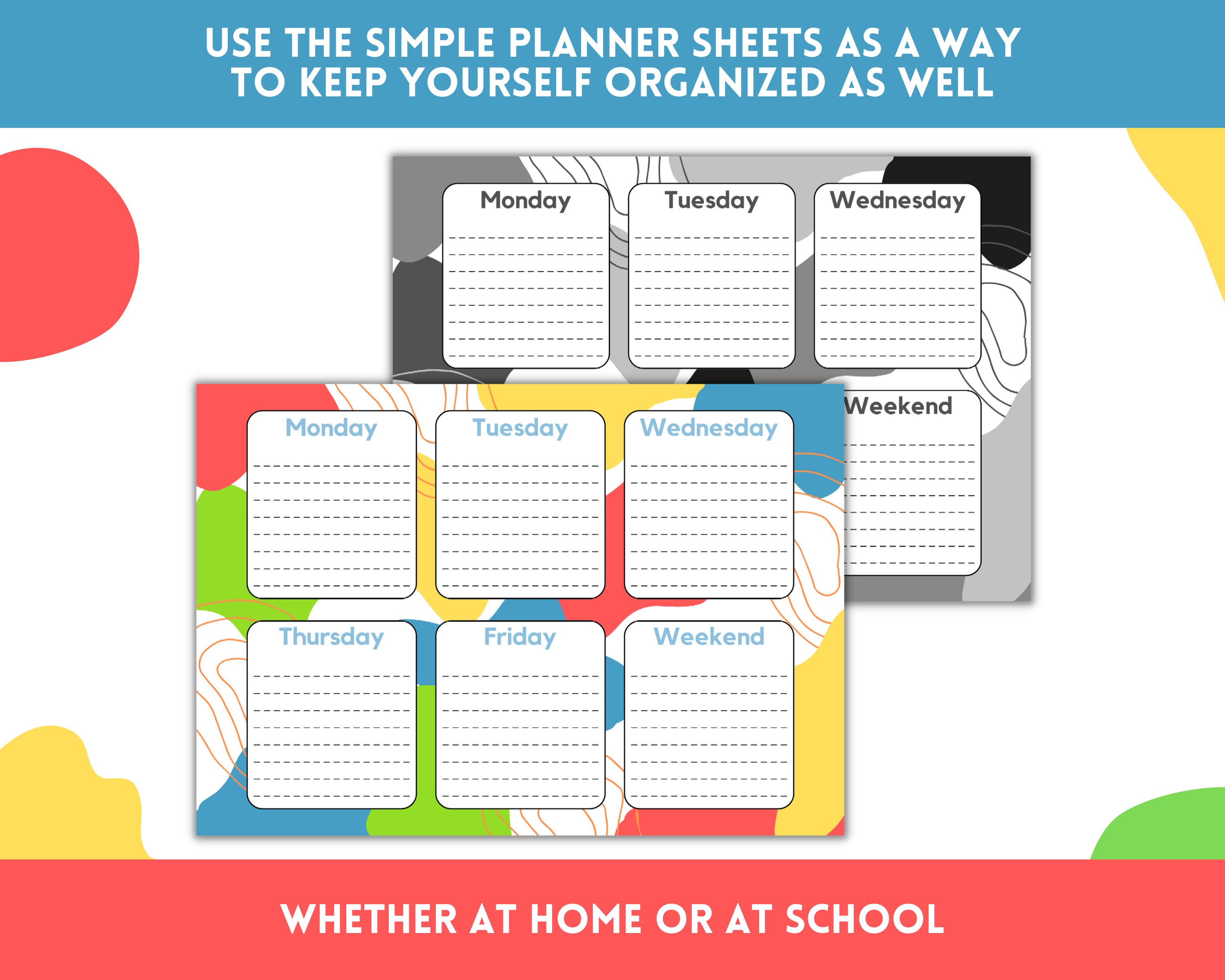 Student Weekly Planning Sheets - Etsy