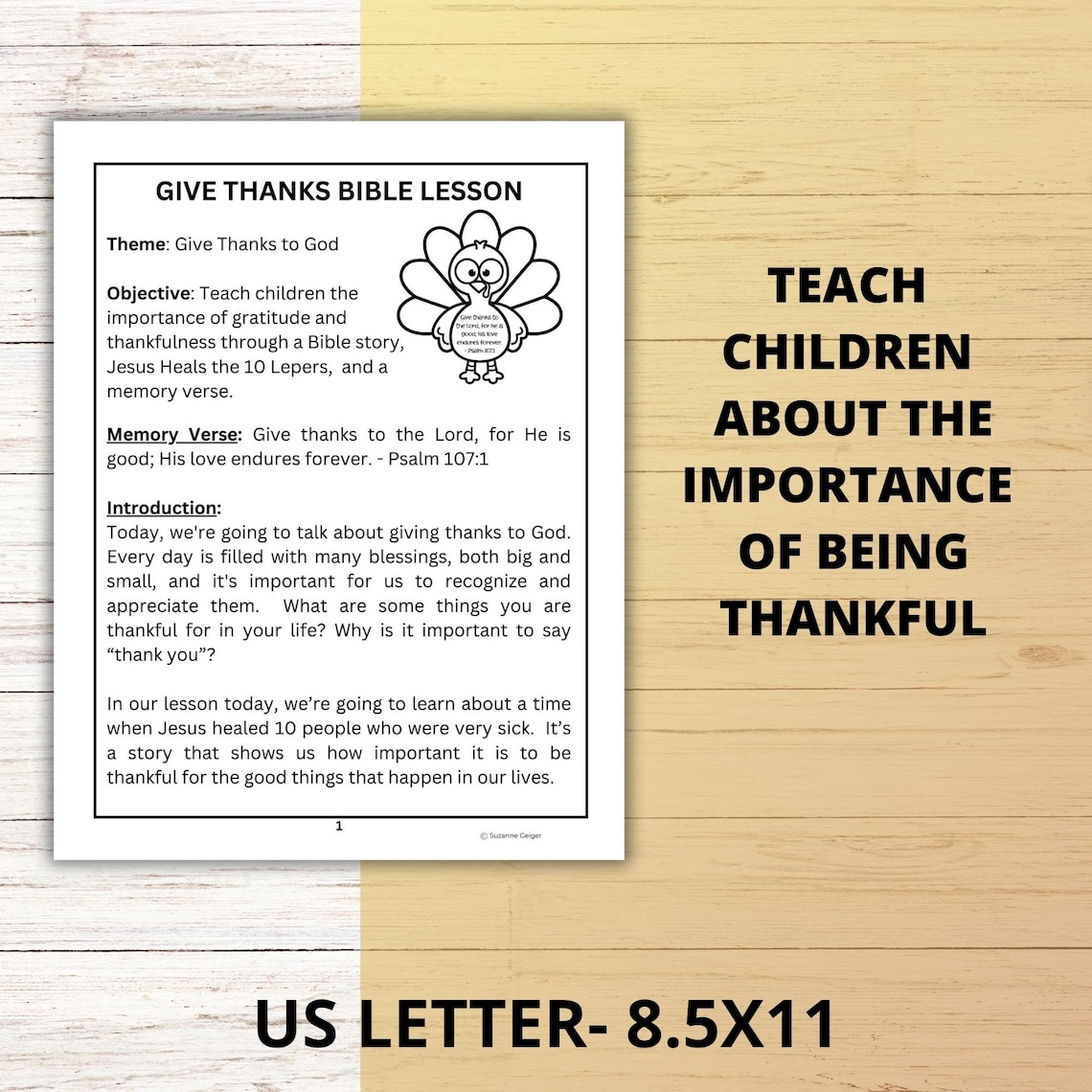 Give Thanks Thanksgiving Bible Lesson and Craft, Sunday School Bible Lesson for Kids, Children's ...