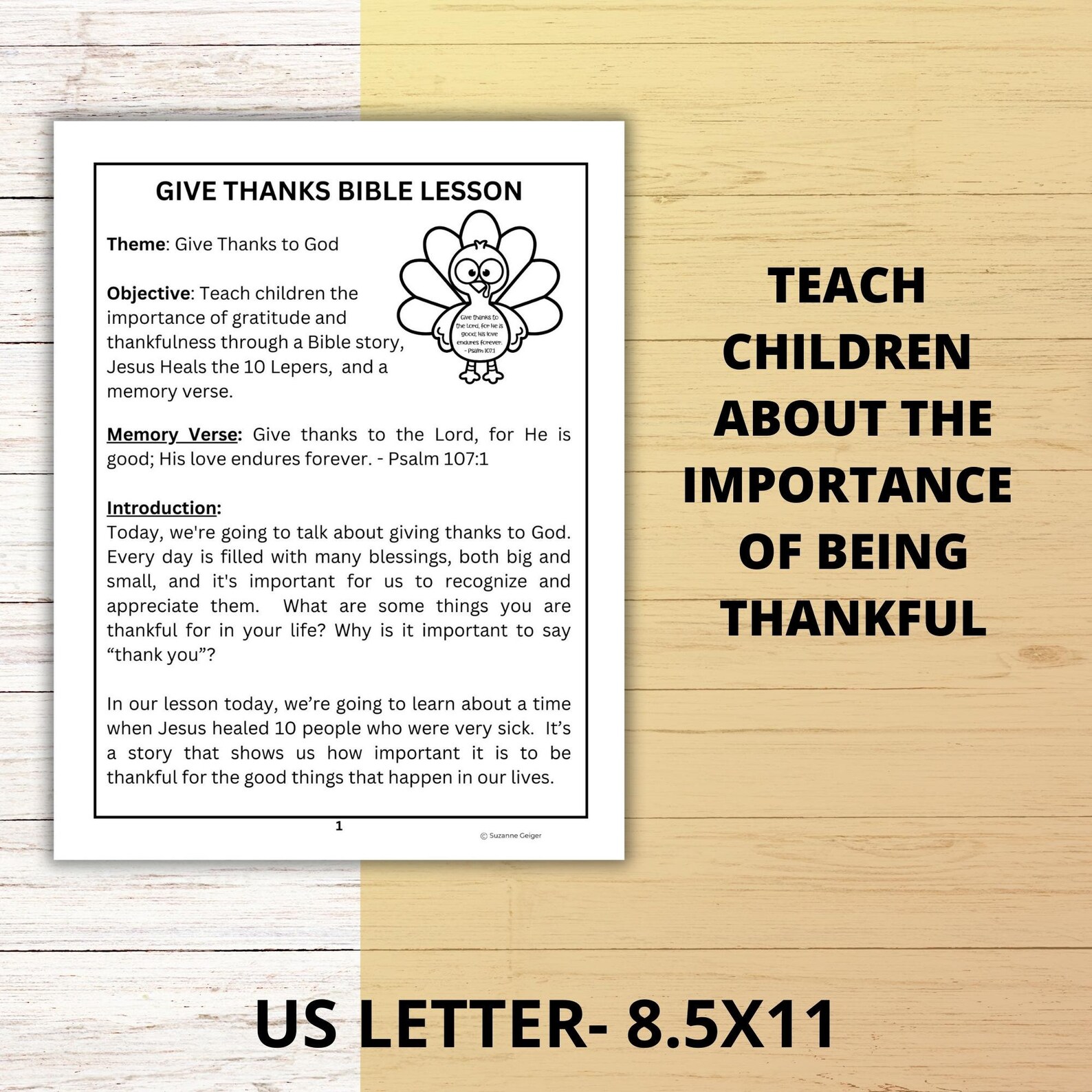 Give Thanks Thanksgiving Bible Lesson and Craft, Sunday School Bible ...