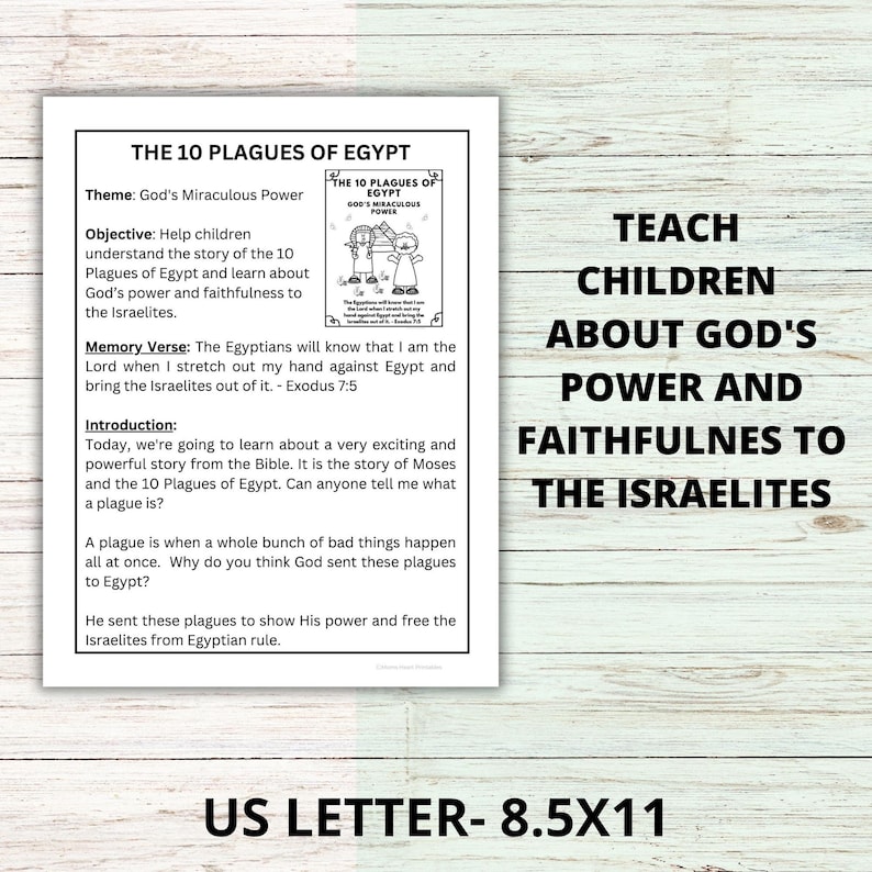 Ten Plagues of Egypt Bible Lesson and Activity, Sunday School Lesson ...