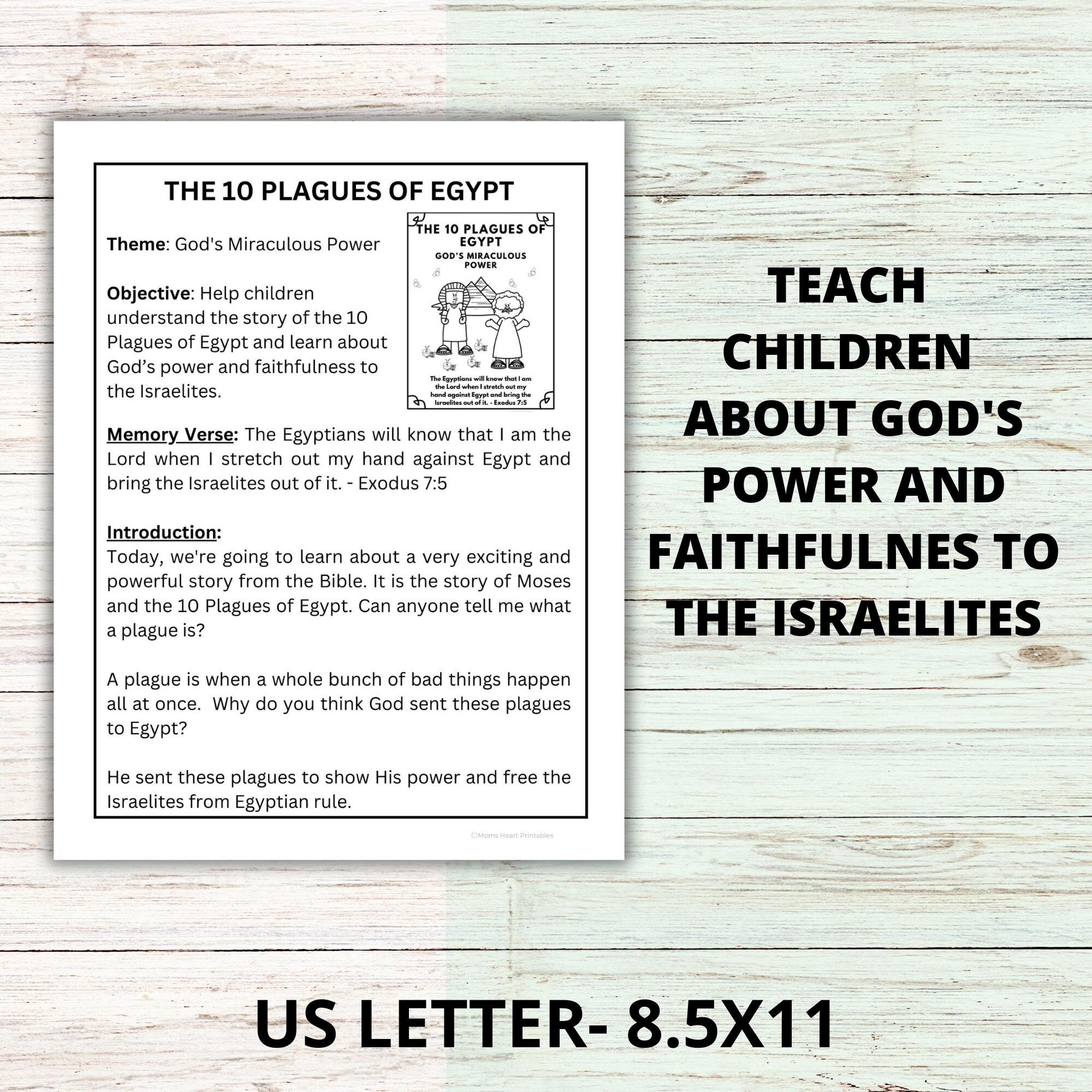 Ten Plagues of Egypt Bible Lesson and Activity, Sunday School Lesson ...