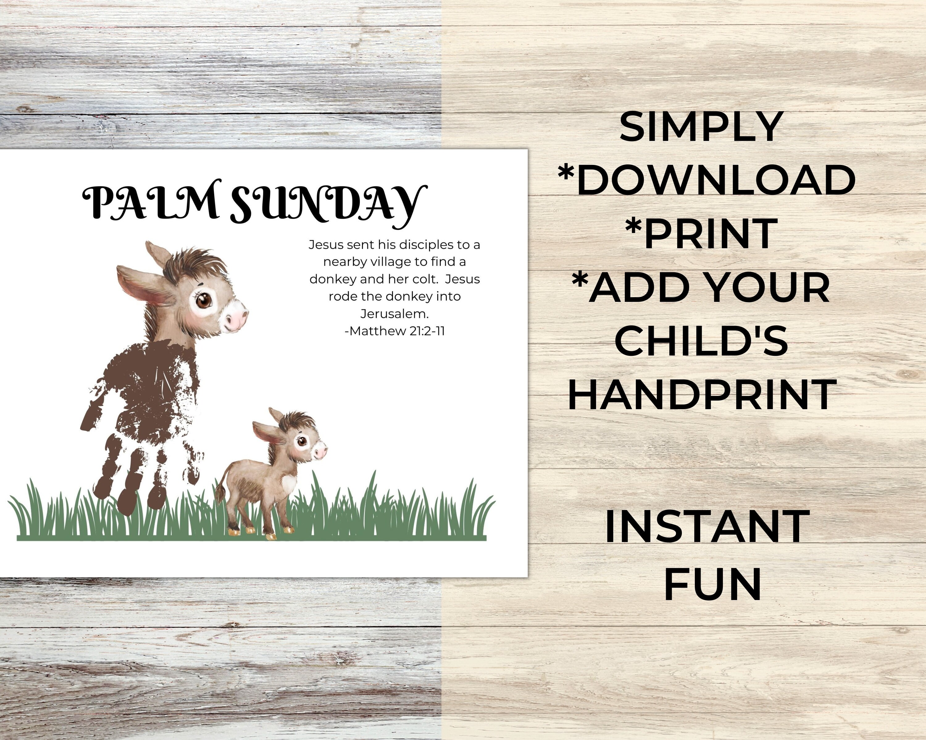 Palm Sunday Handprint Craft, Easter Sunday School Handprint Art for ...
