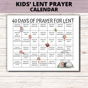 40 Days of Lent Calendar Activities Bundle for Kids, Lent Lesson for ...